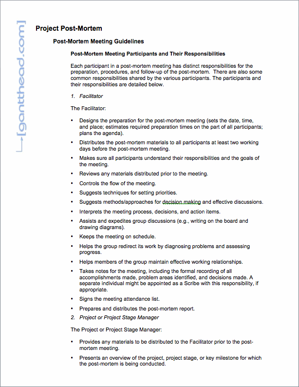 ProjectManagement Project Post Mortem